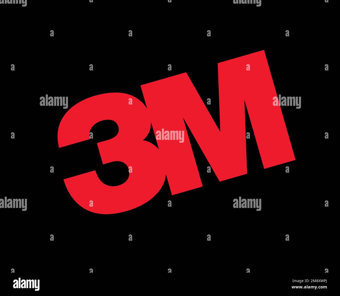 3M, rotated logo, black background Stock Photo - Alamy