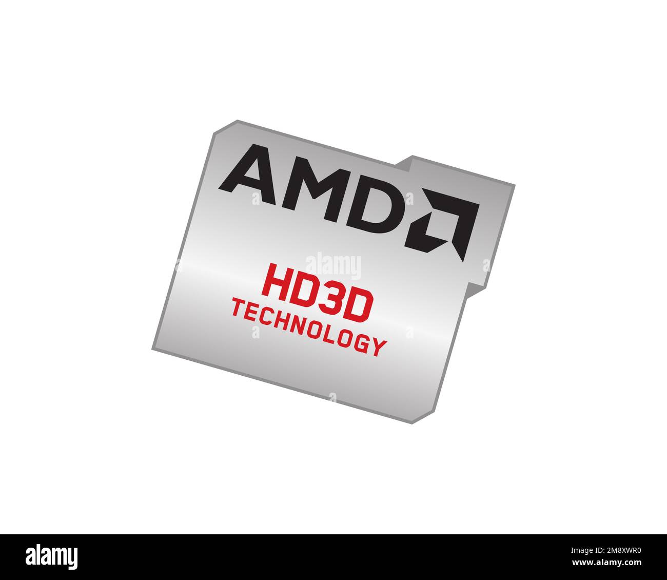 AMD HD3D, rotated logo, white background B Stock Photo - Alamy