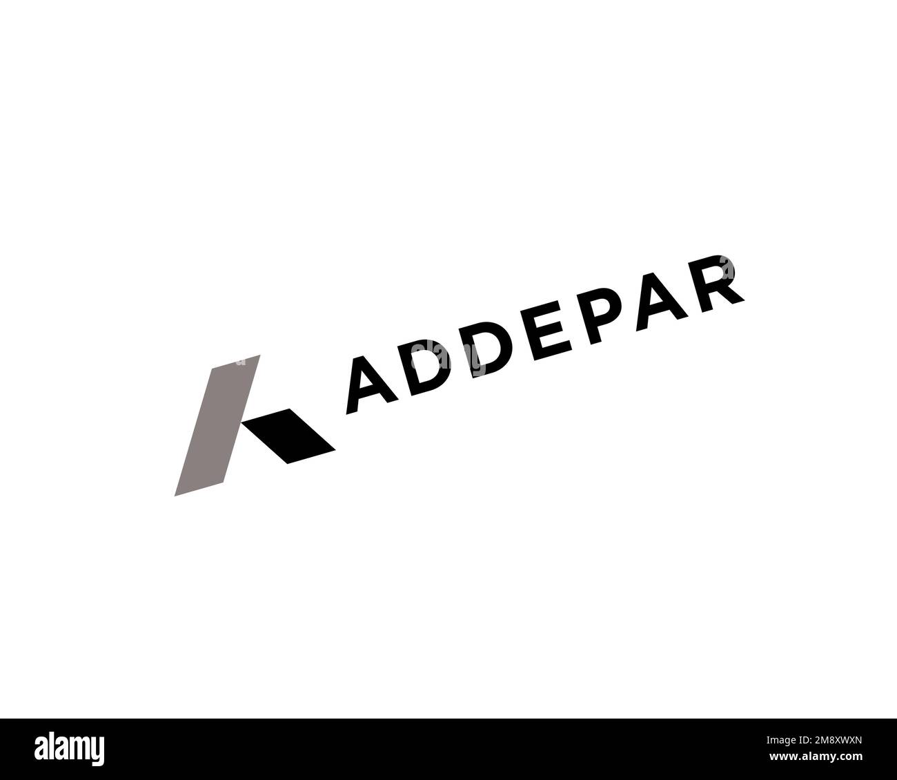 Addepar, rotated logo, white background Stock Photo - Alamy