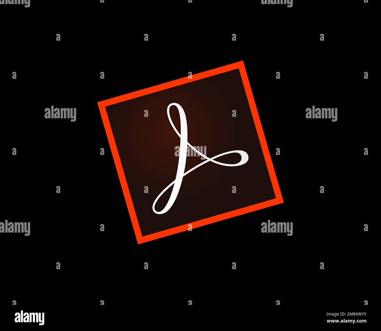 Adobe Acrobat, rotated logo, black background Stock Photo - Alamy