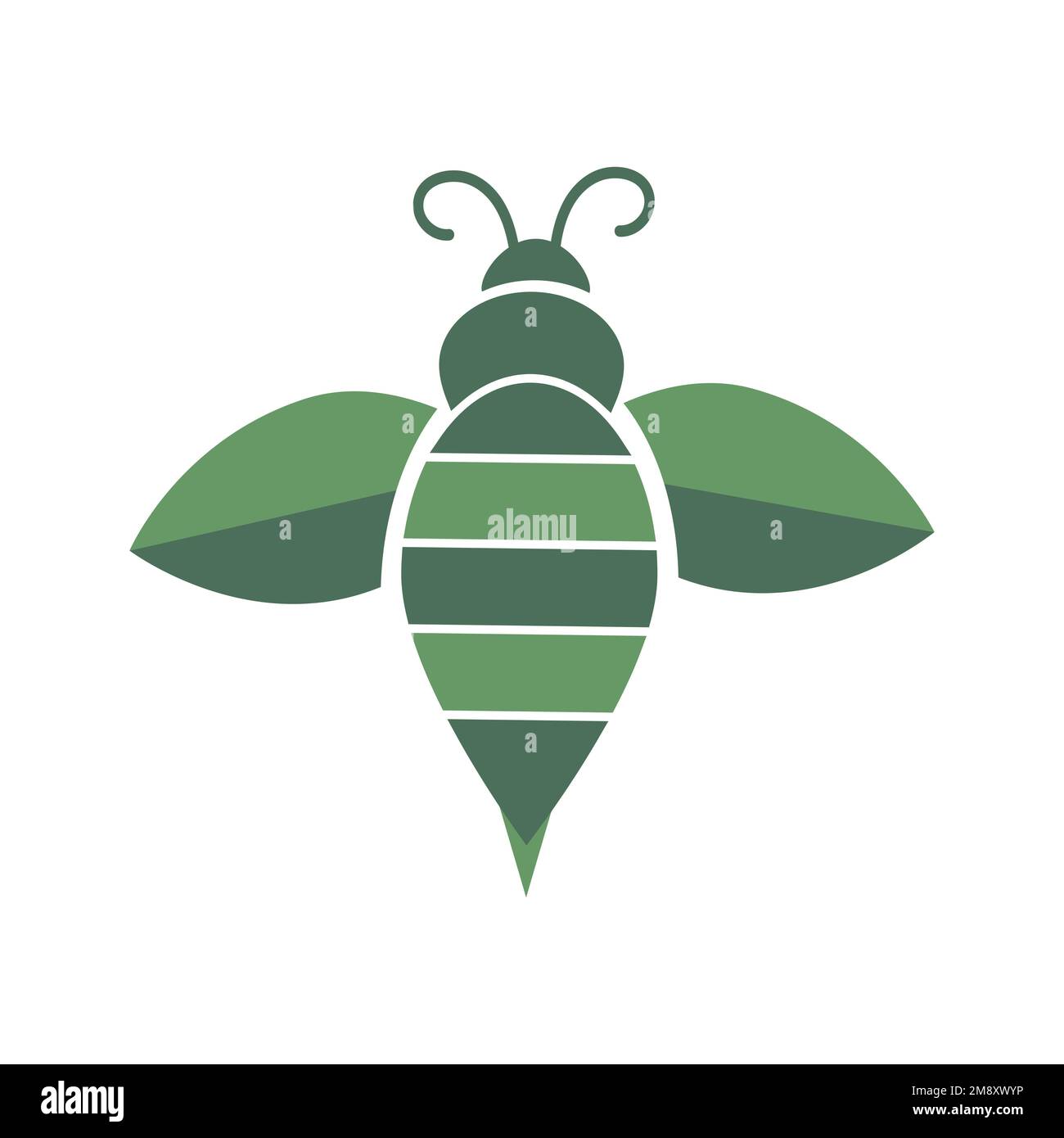 green bee agricultural logo and vector icon Stock Photo - Alamy