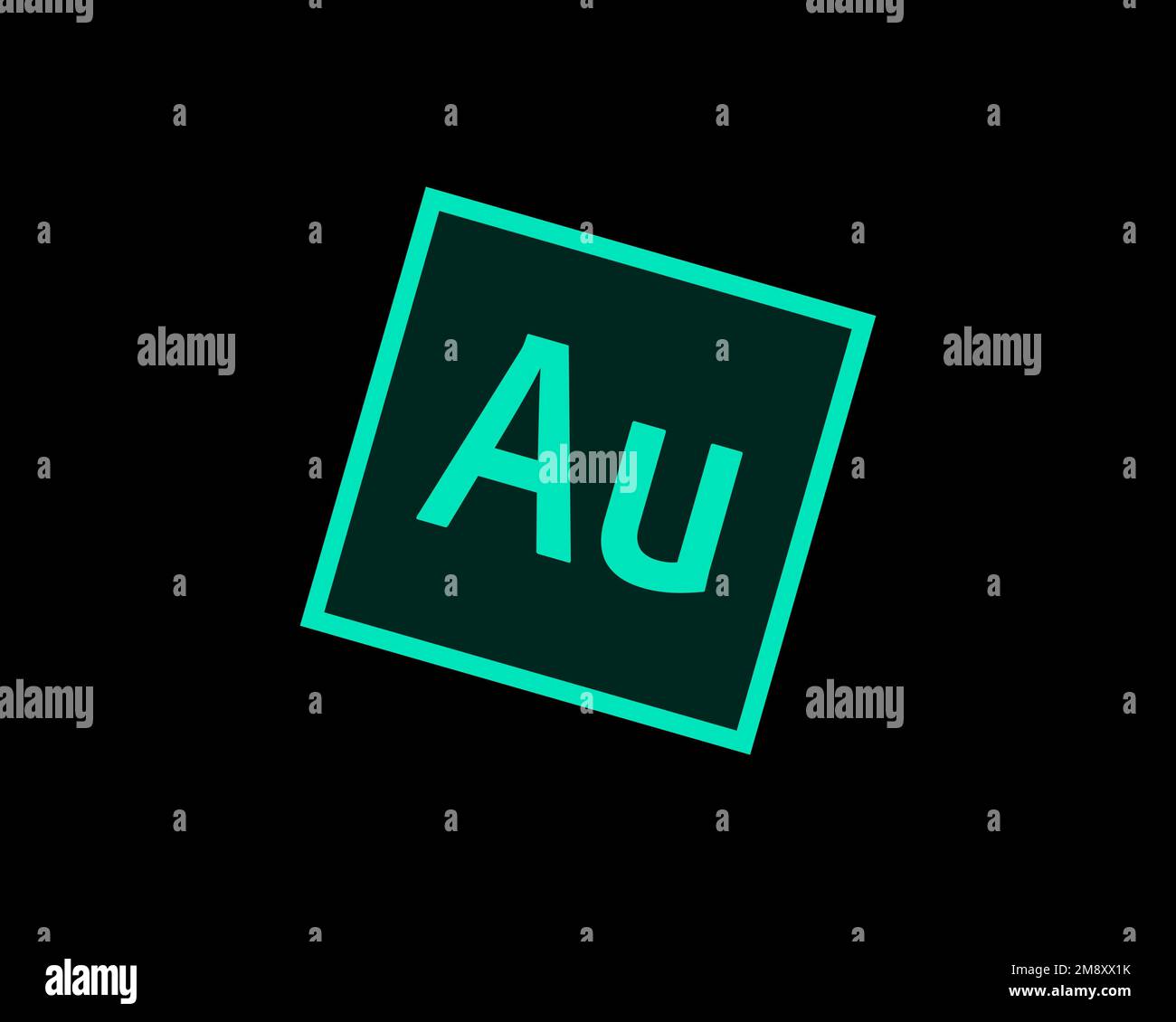 Adobe Audition, rotated logo, black background B Stock Photo - Alamy