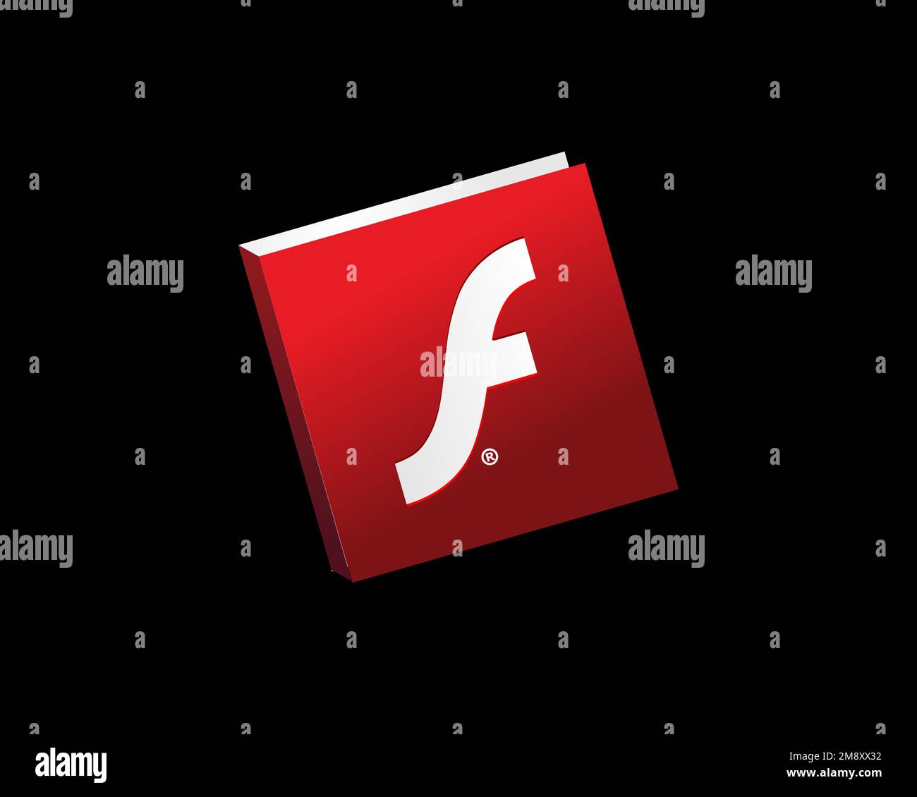 Adobe Flash Lite, rotated logo, black background Stock Photo - Alamy