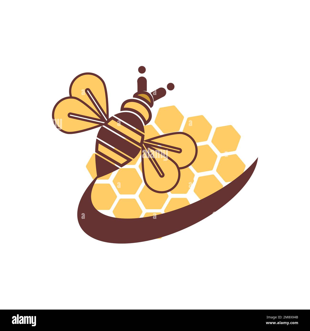 modern bee and honeycomb vector logo and iconimage description Stock ...