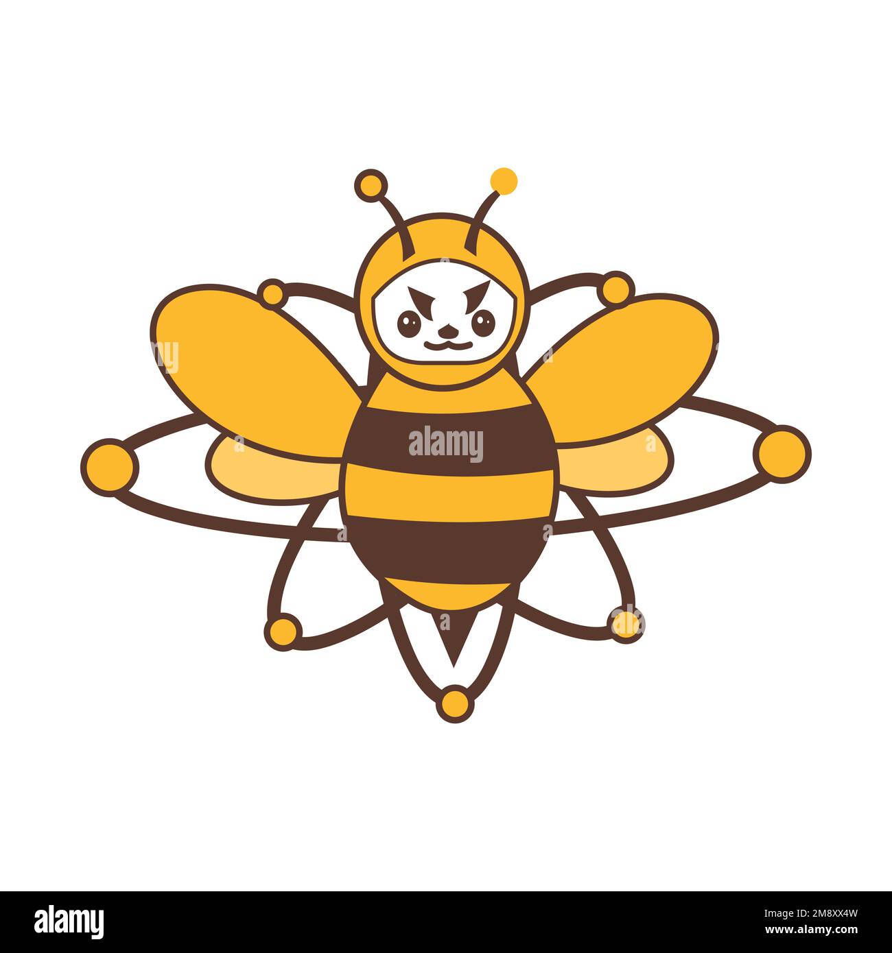 brave atomic bee funny character for logo and vector icon Stock Photo ...