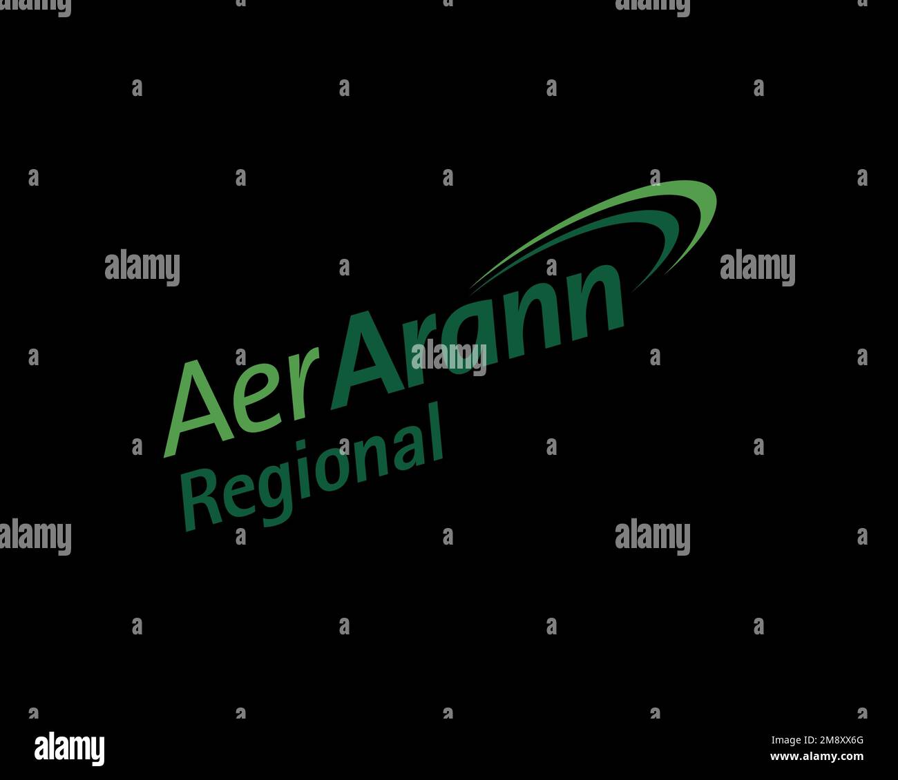 Aer Arann, rotated logo, black background Stock Photo - Alamy