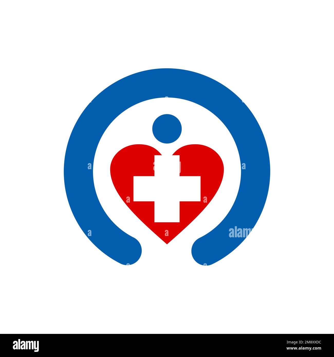 healthcare medical logo and vector icon with love and care to people ...