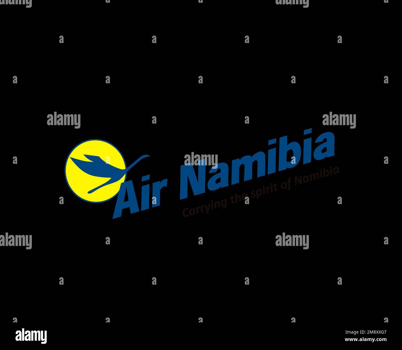 Air Namibia, rotated logo, black background Stock Photo - Alamy