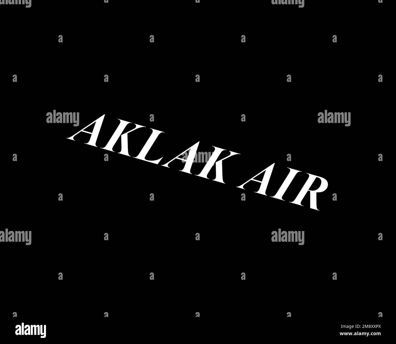 Aklak Air, rotated logo, black background B Stock Photo - Alamy