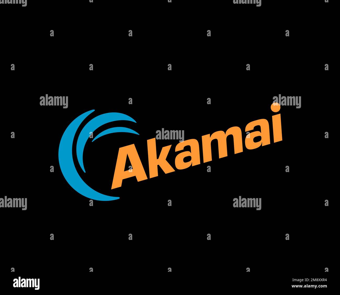 Akamai Technologies, rotated logo, black background Stock Photo - Alamy