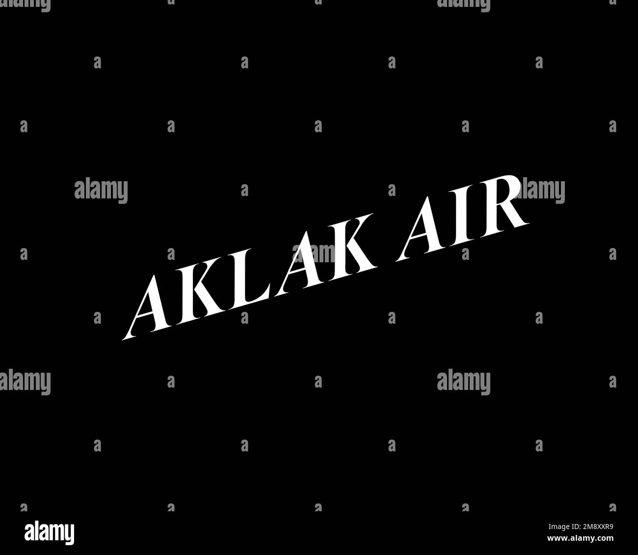 Aklak Air, rotated logo, black background Stock Photo - Alamy