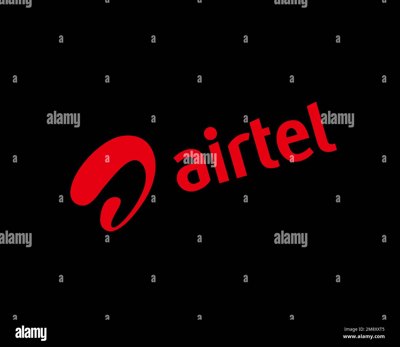 Airtel India, rotated logo, black background Stock Photo - Alamy