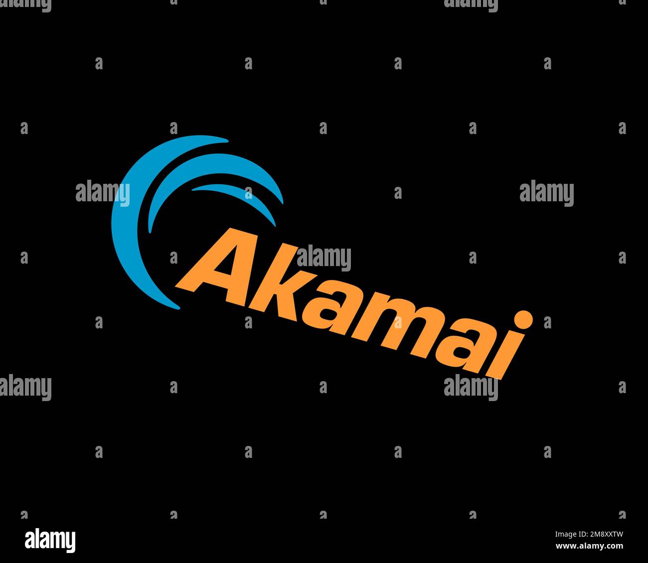 Akamai Technologies, rotated logo, black background B Stock Photo - Alamy