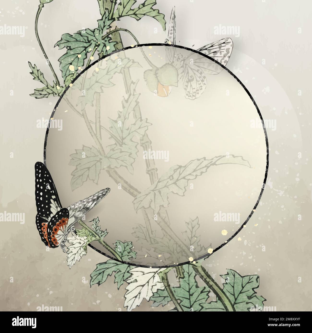 Round frame tropical leaves Stock Vector Images - Alamy