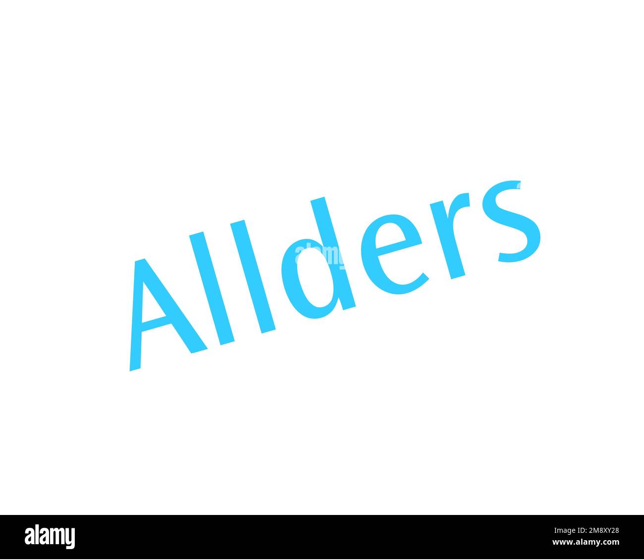 Allders, rotated logo, white background Stock Photo - Alamy