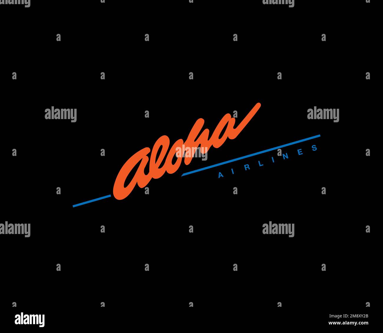 Aloha Airline, rotated logo, black background Stock Photo - Alamy