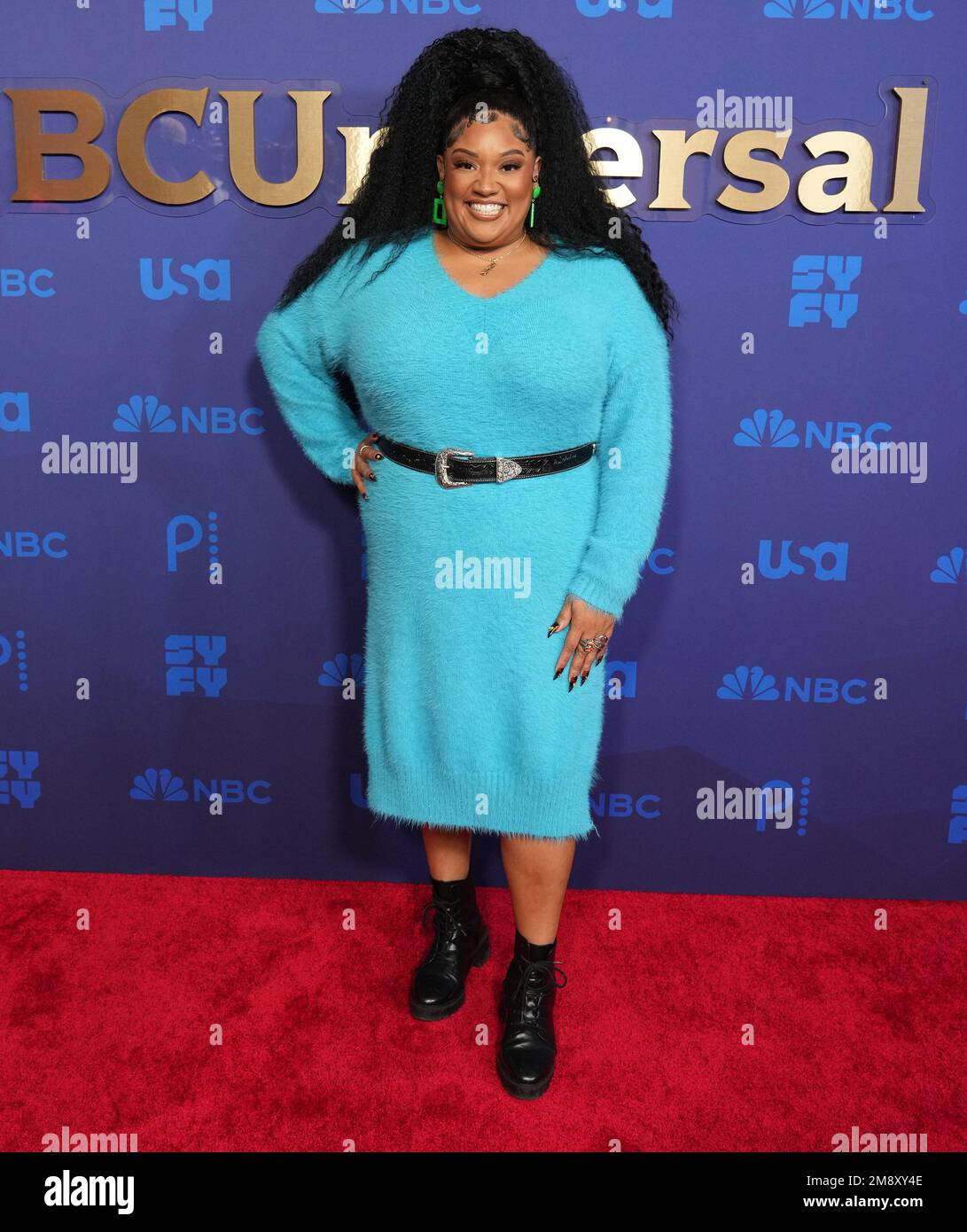 X Mayo at the 2023 NBCUNIVERSAL Press Tour held at the Langham ...