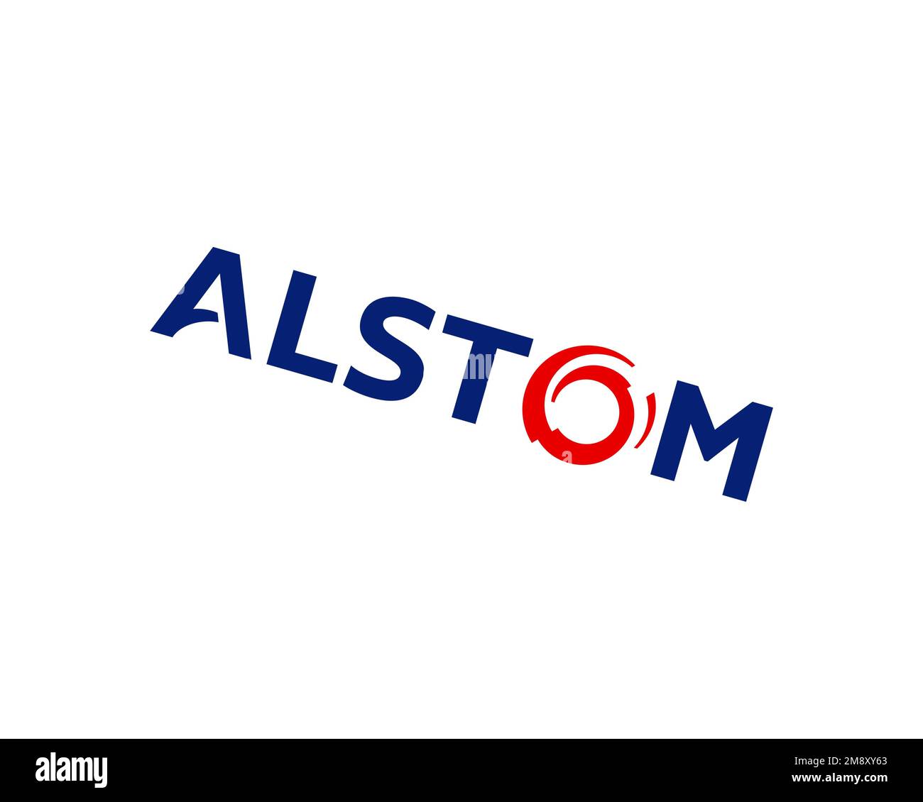 Alstom, rotated logo, white background B Stock Photo - Alamy