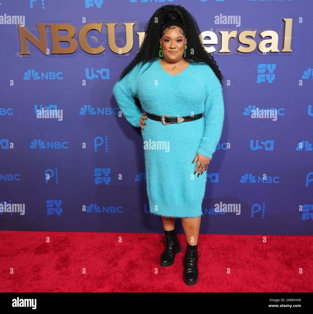 X Mayo at the 2023 NBCUNIVERSAL Press Tour held at the Langham ...