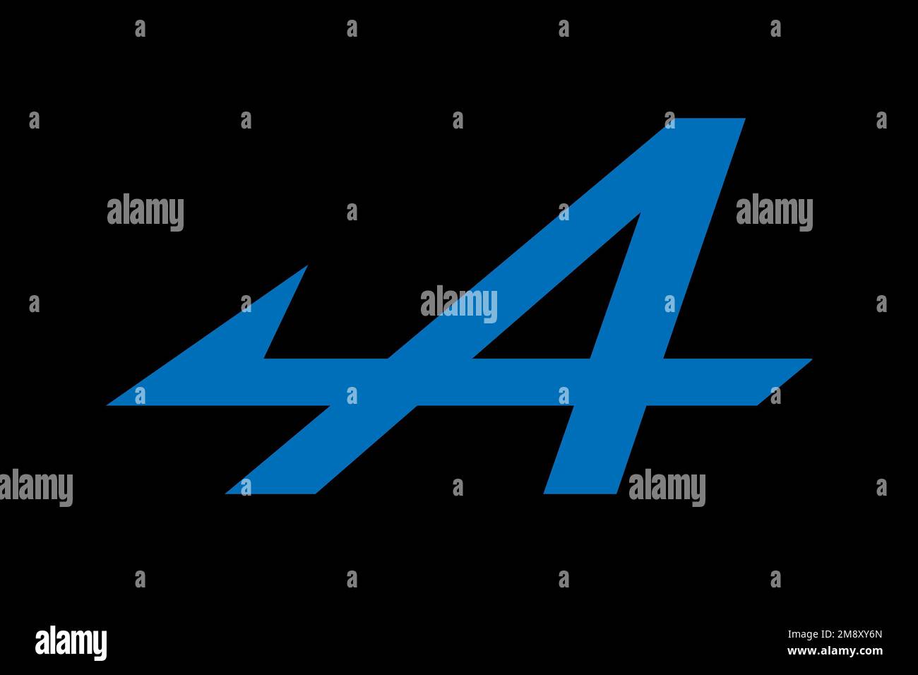 Alpine automobile, Logo, Black background Stock Photo - Alamy