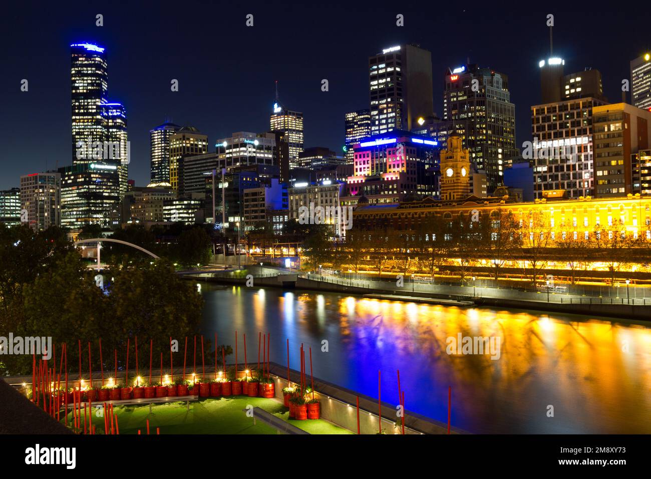 Melbourne city lights Stock Photo - Alamy