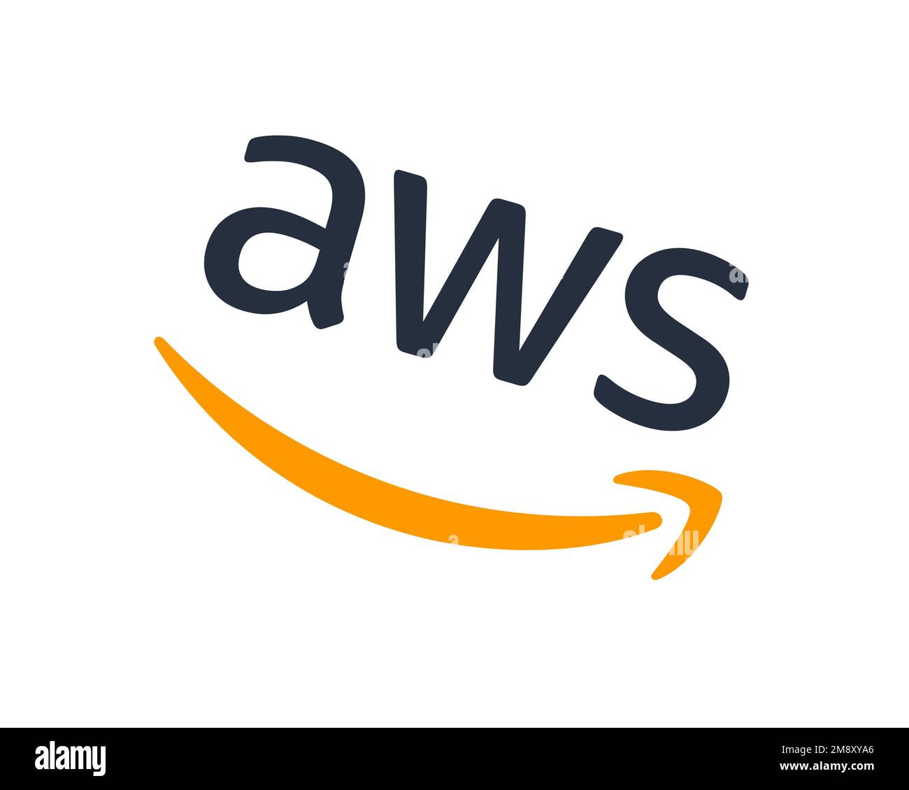 Amazon Web Services, Rotated Logo, White Background B Stock Photo - Alamy