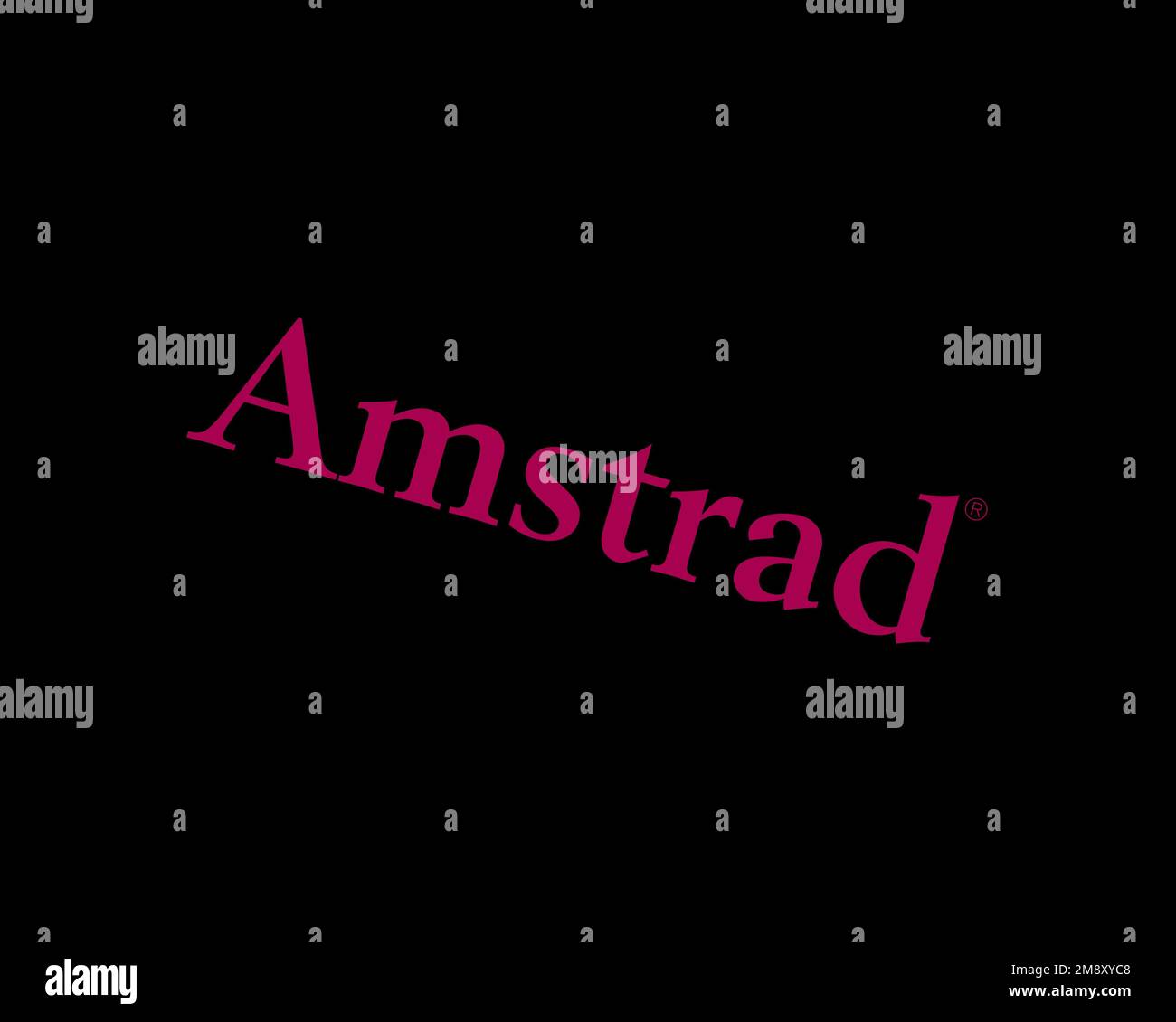 Amstrad, rotated logo, black background B Stock Photo - Alamy