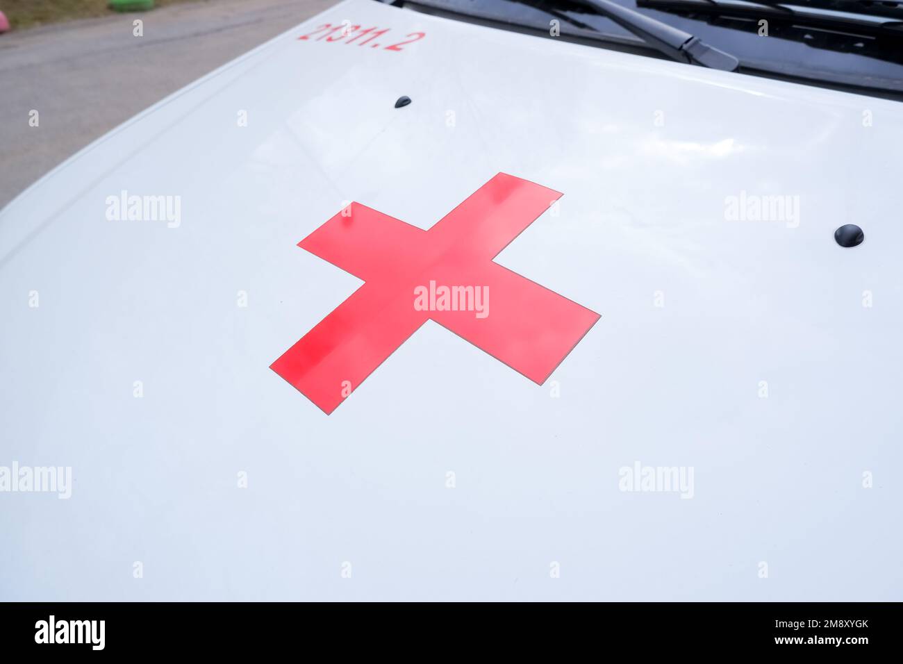 May 31th, 2022, Mexico City, Mexico. A Red Cross car for first aid ...