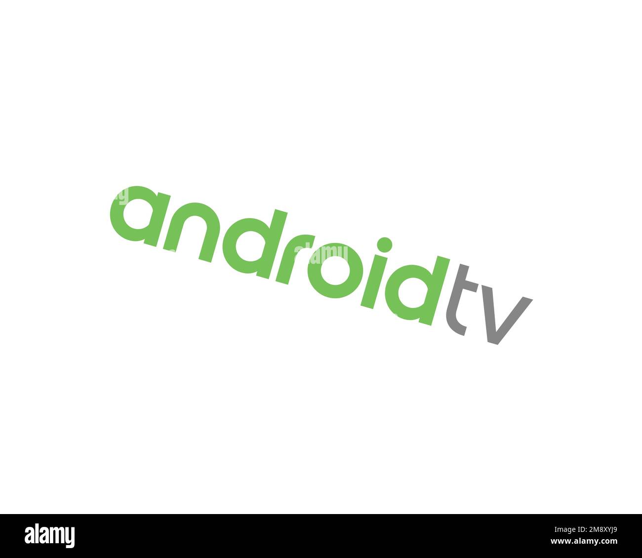 Android TV, rotated logo, white background B Stock Photo - Alamy
