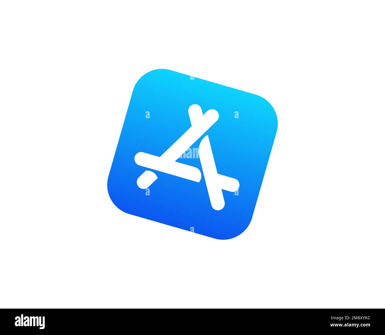 App Store iOS, rotated logo, white background B Stock Photo - Alamy