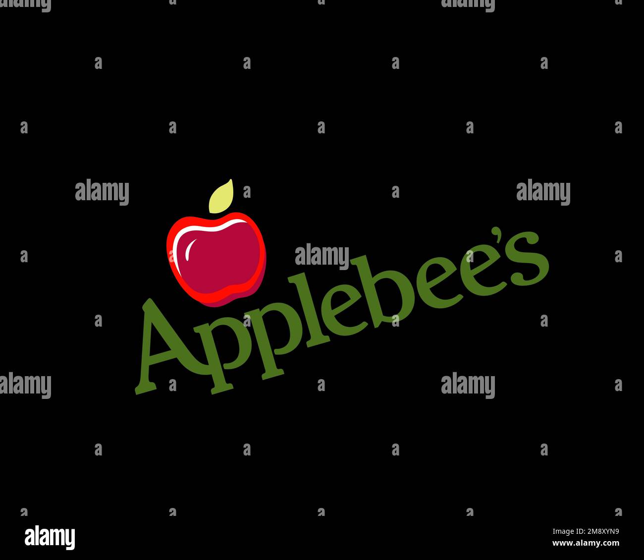 Applebee's, rotated logo, black background Stock Photo - Alamy