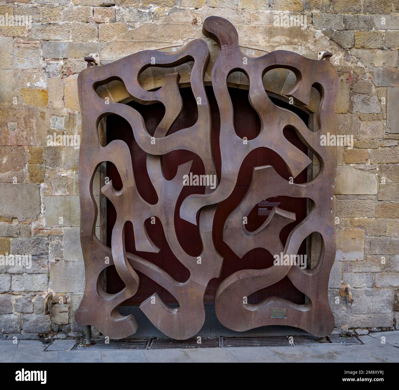 Door inspired by Gaudi in the diocesan museum of Barcelona, next to the ...