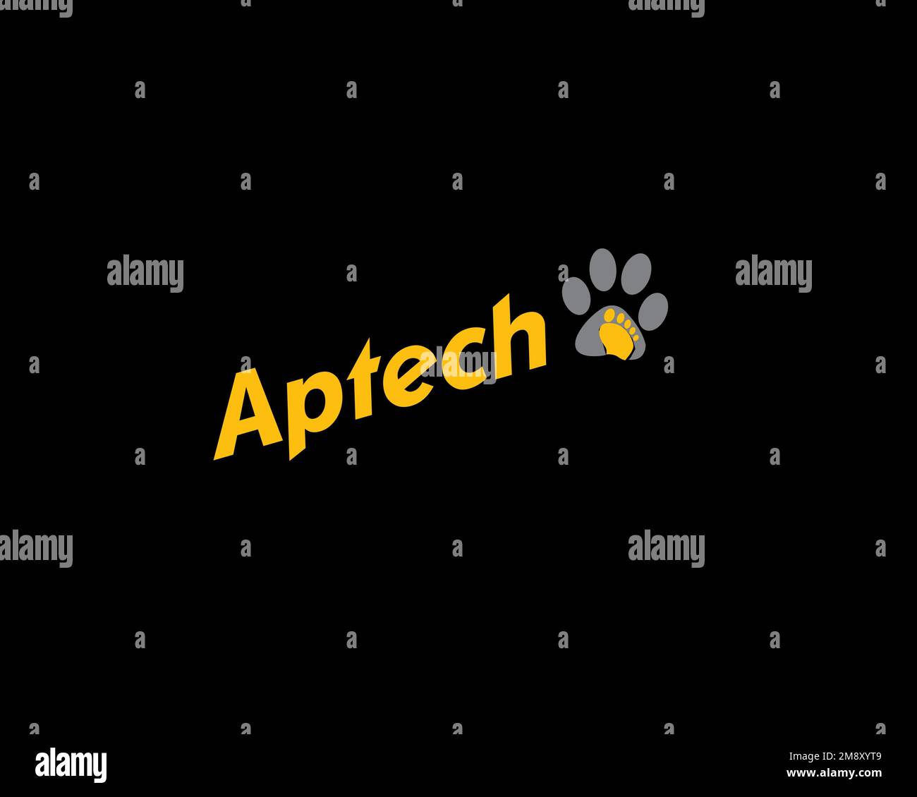 Aptech, rotated logo, black background Stock Photo - Alamy