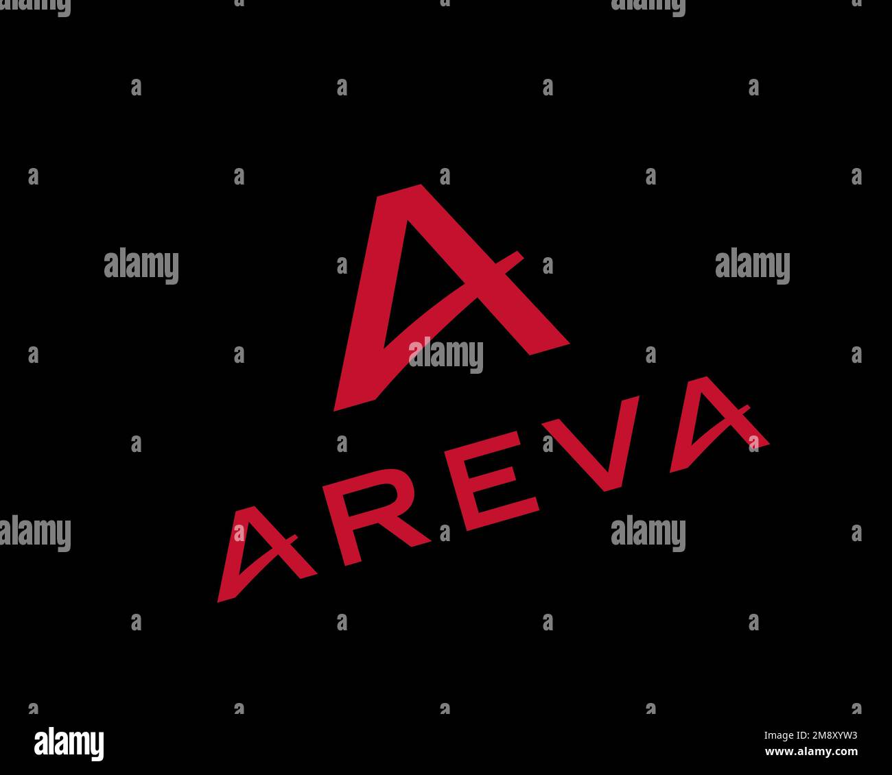 Areva, rotated logo, black background Stock Photo - Alamy