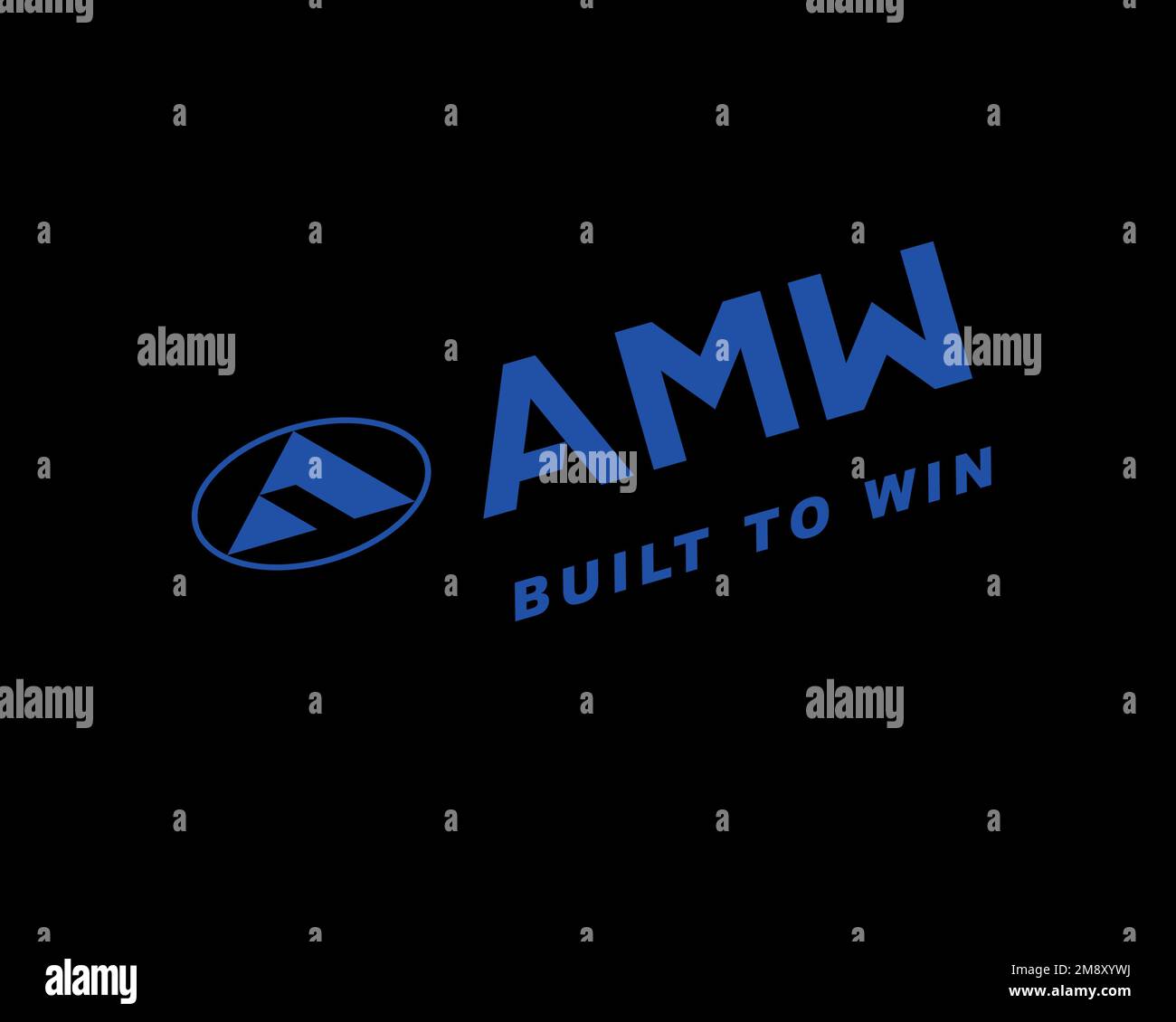 Asia MotorWorks, rotated logo, black background Stock Photo - Alamy