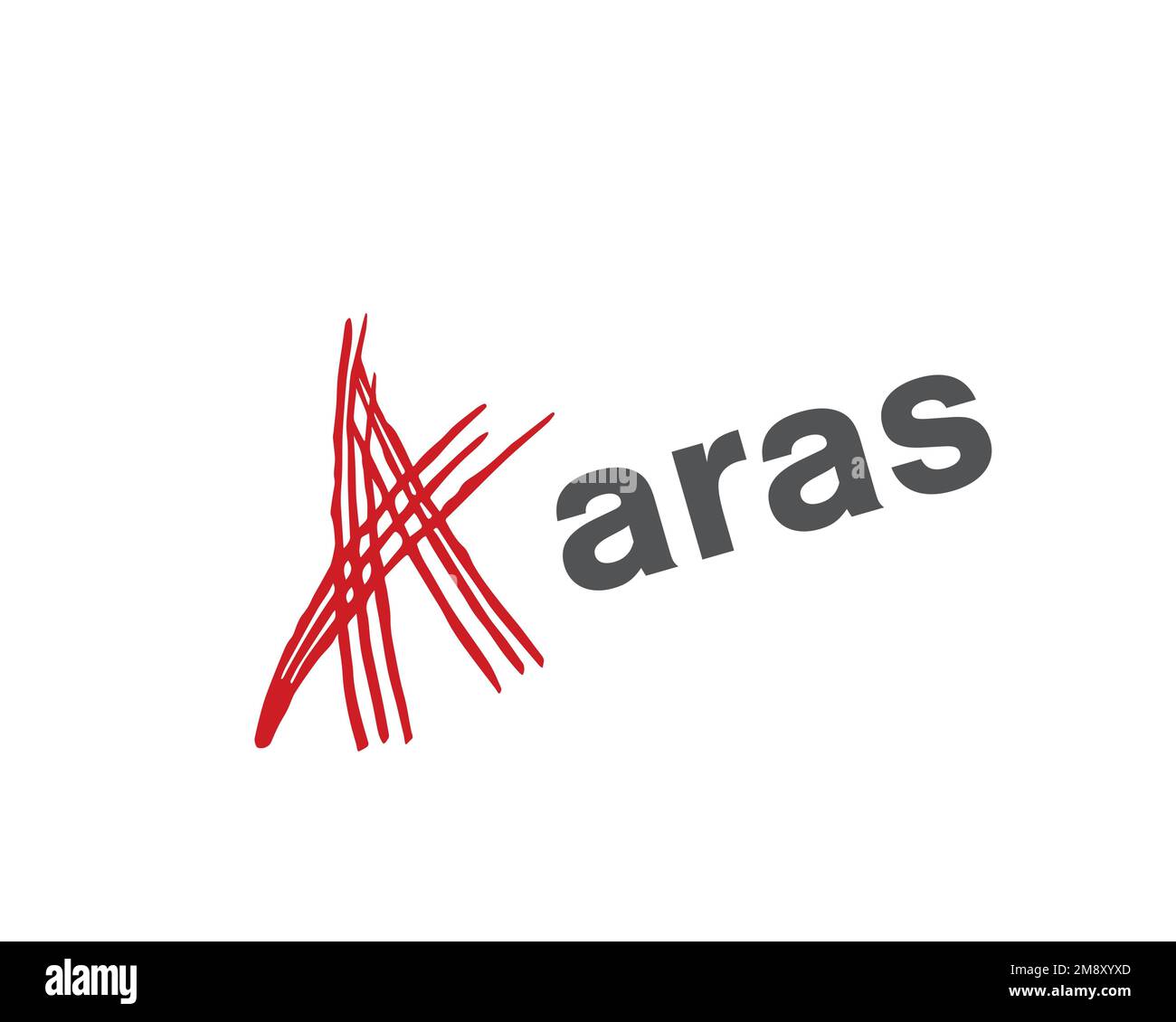 Aras Corp, rotated logo, white background Stock Photo - Alamy