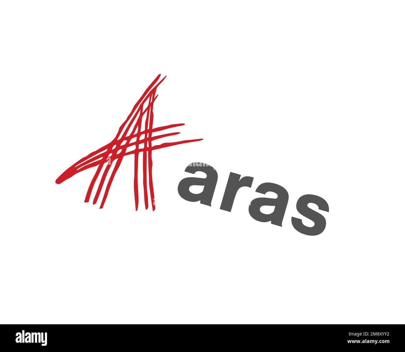 Aras Corp, rotated logo, white background B Stock Photo - Alamy