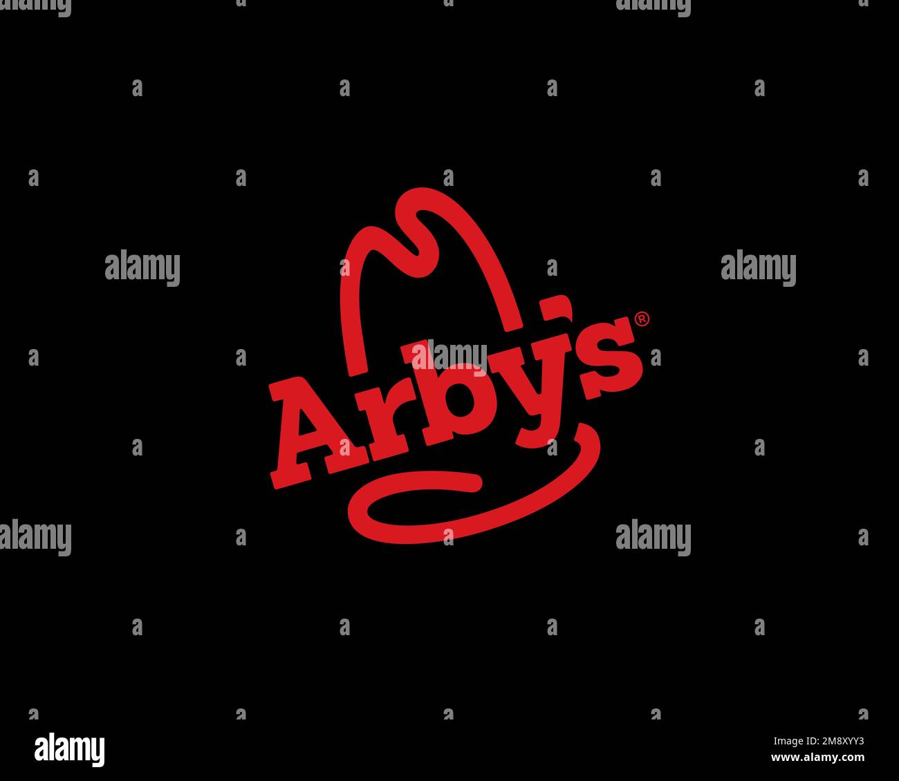 Arby's, rotated logo, black background Stock Photo - Alamy
