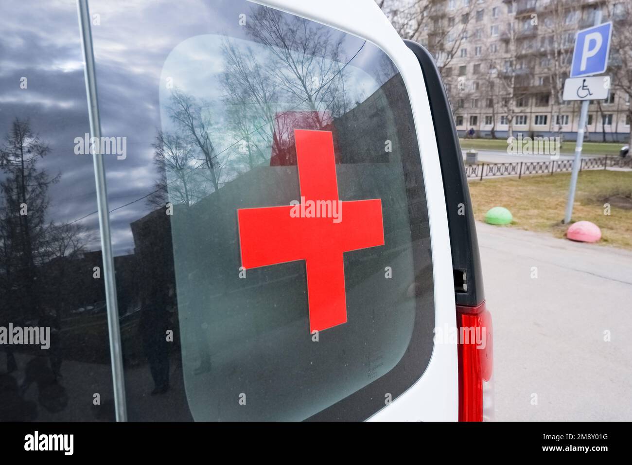 May 31th, 2022, Mexico City, Mexico. A Red Cross car for first aid ...