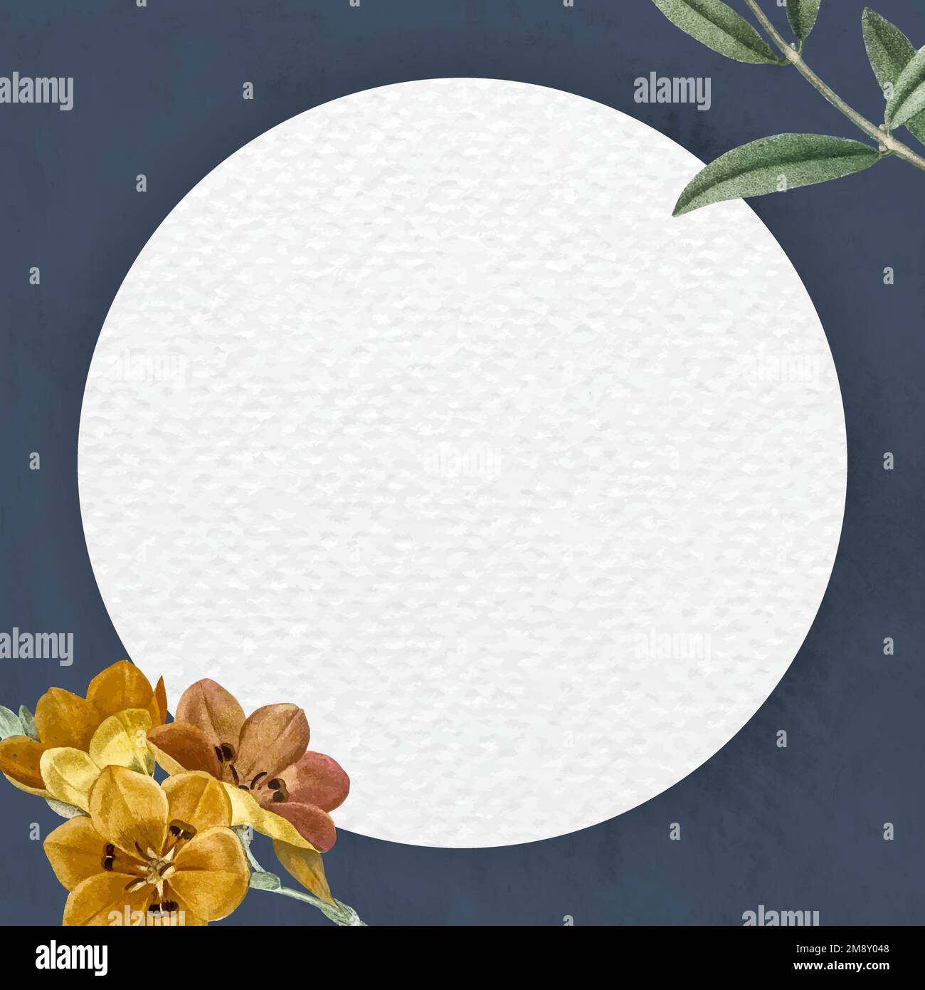 Round floral frame design vector Stock Vector Image & Art - Alamy