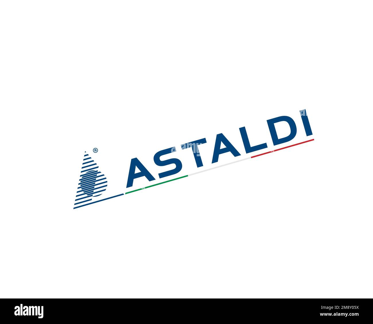 Astaldi, rotated logo, white background Stock Photo - Alamy