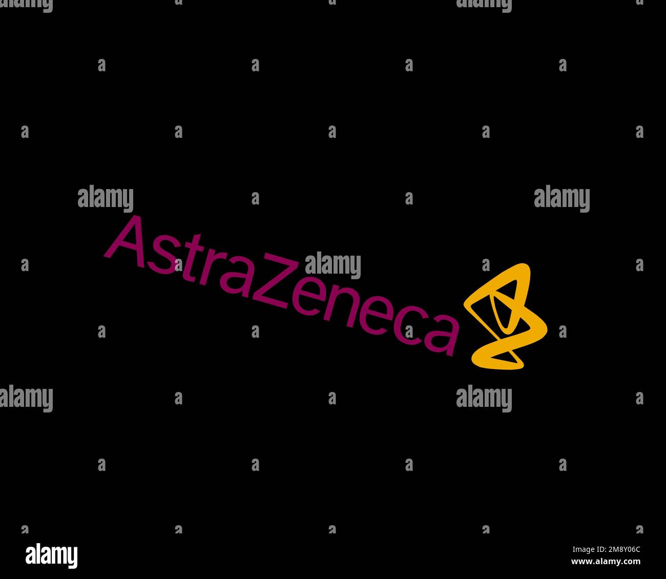 AstraZeneca, rotated logo, black background B Stock Photo - Alamy