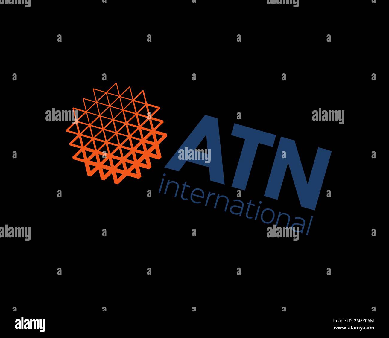 Atlantic Tele Network, rotated logo, black background B Stock Photo - Alamy