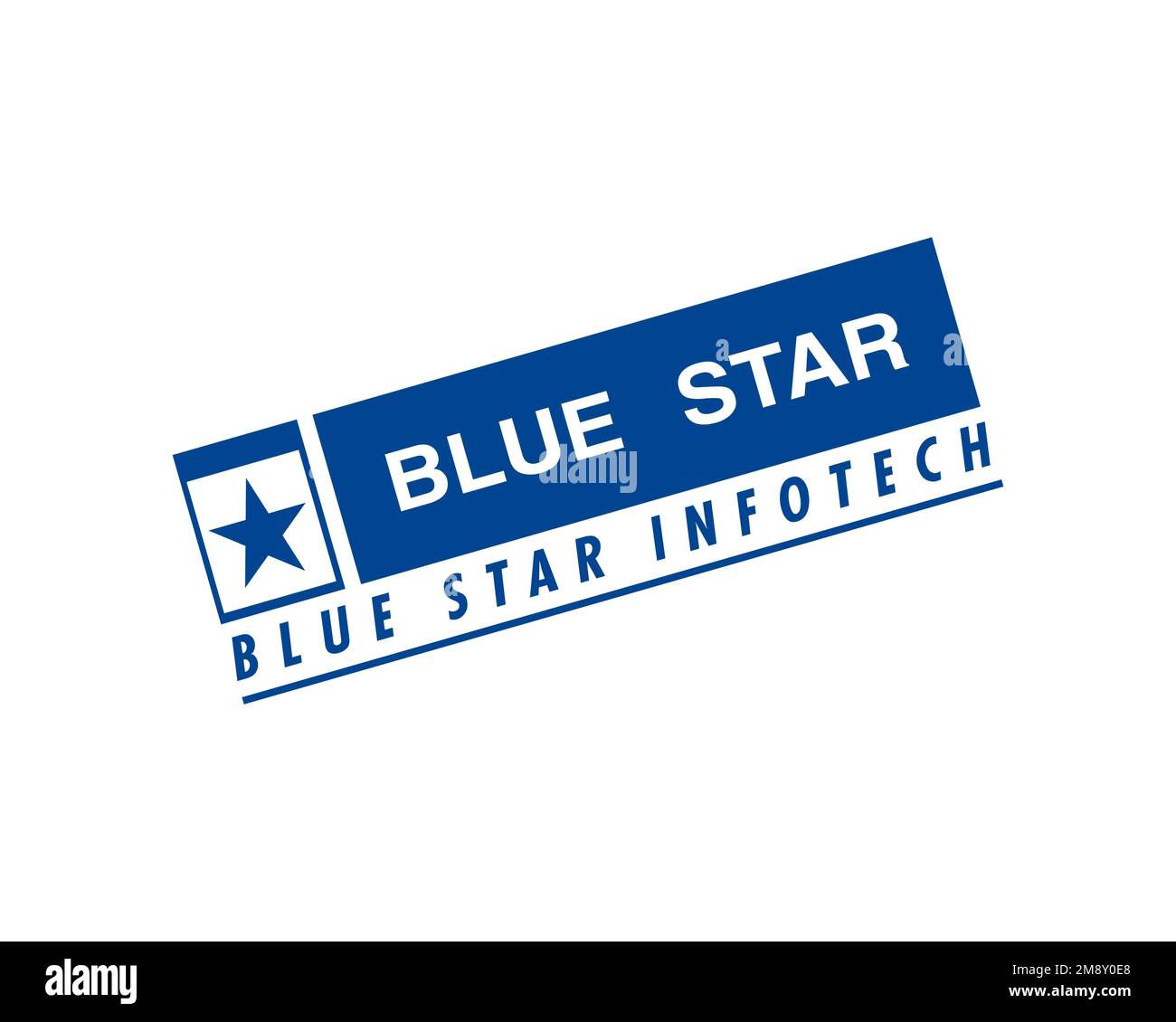 Blue Star Infotech, rotated logo, white background Stock Photo - Alamy
