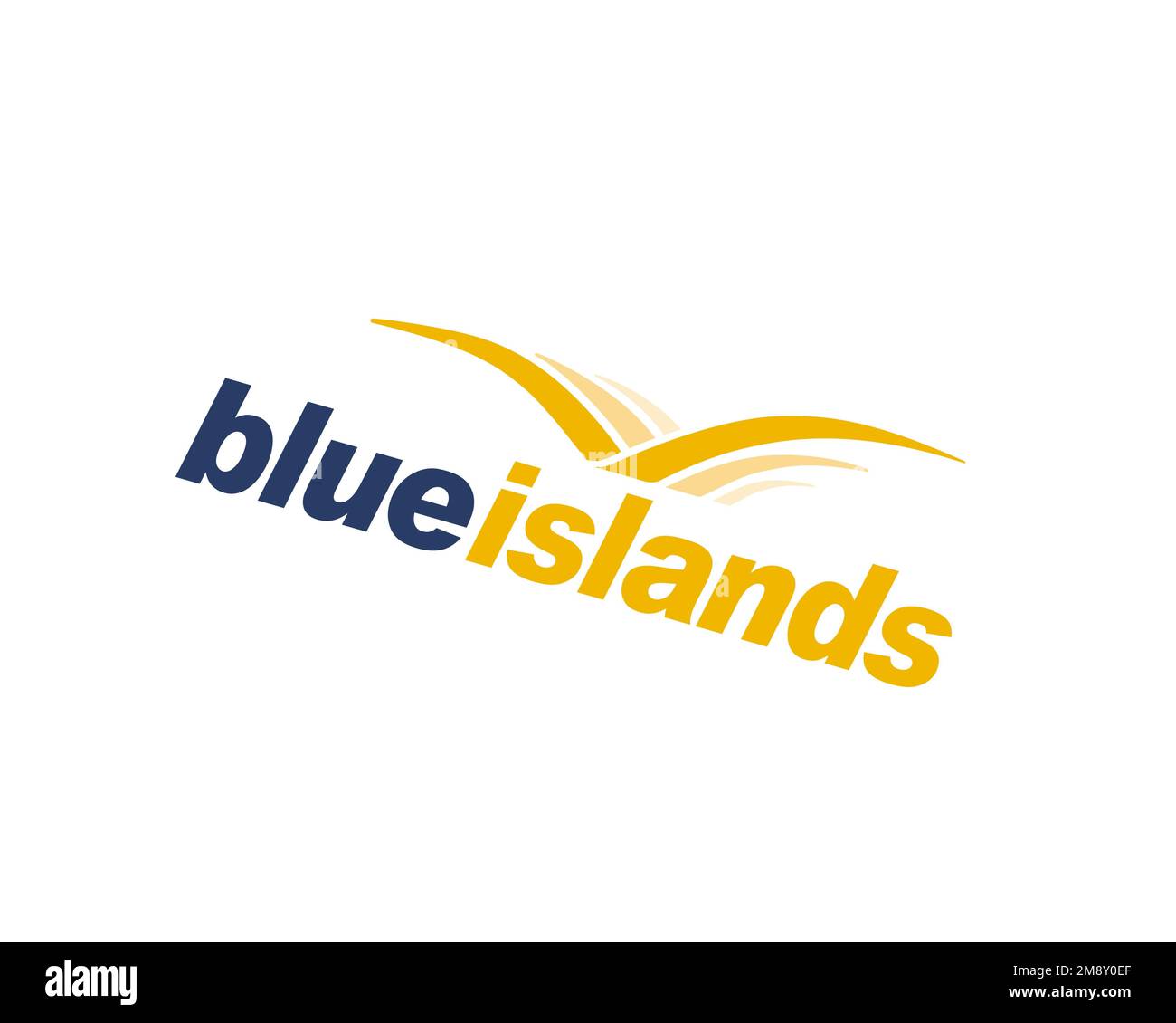 Blue Islands, rotated logo, white background B Stock Photo - Alamy