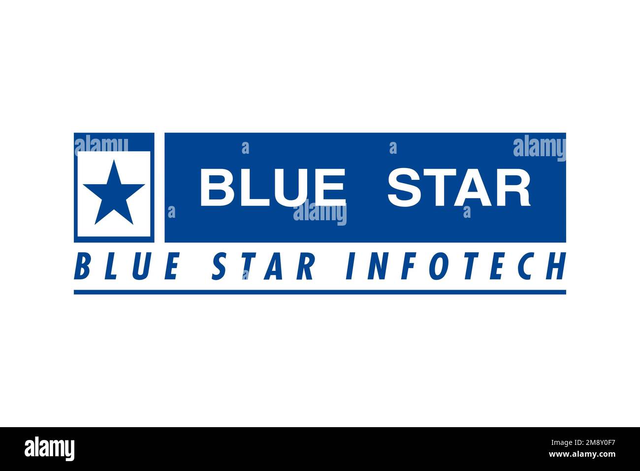 Blue Star Infotech, Logo, White background Stock Photo - Alamy