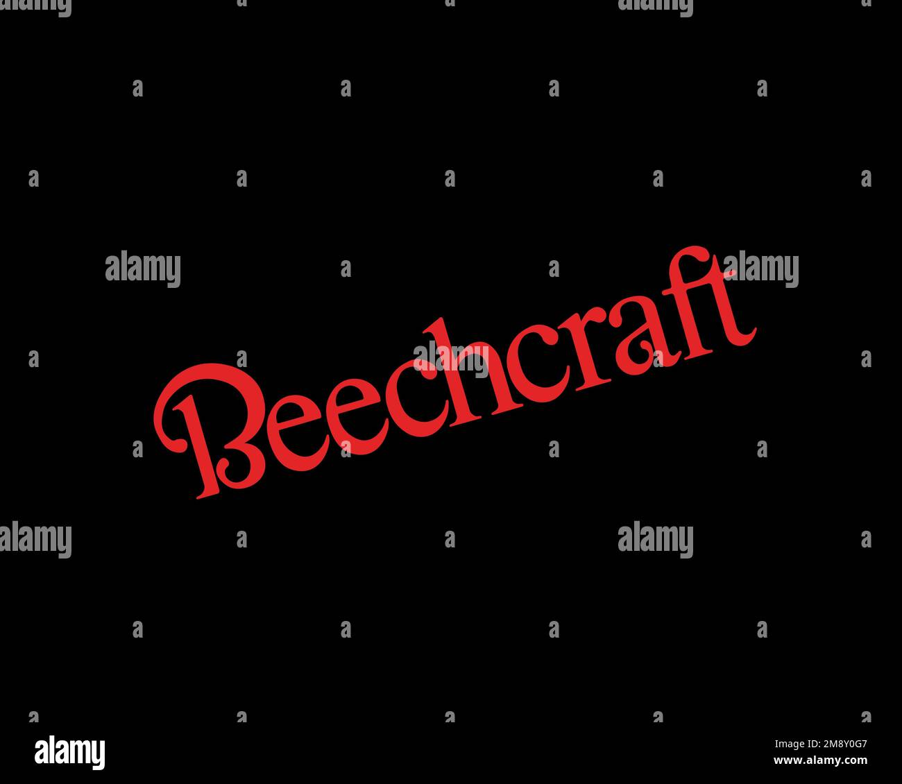 Beechcraft, rotated logo, black background Stock Photo - Alamy