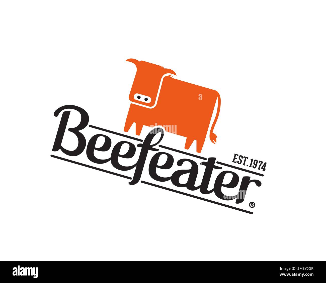 Beefeater restaurant, rotated logo, white background B Stock Photo - Alamy
