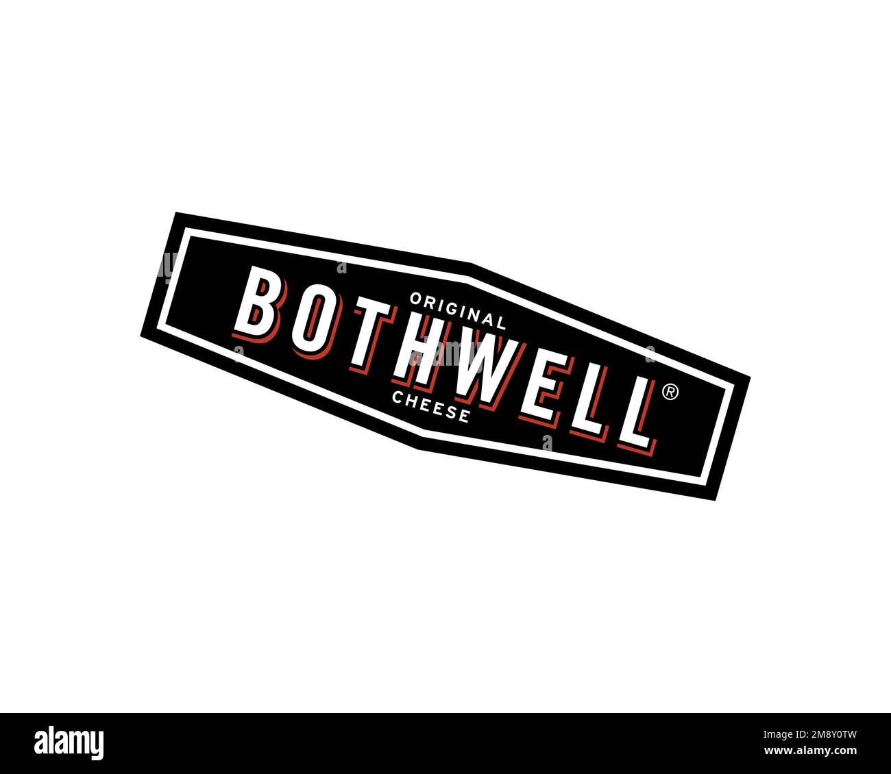 Bothwell Cheese, rotated logo, white background B Stock Photo - Alamy