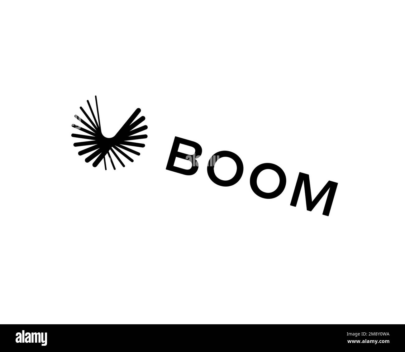 Boom Technology, rotated logo, white background B Stock Photo - Alamy